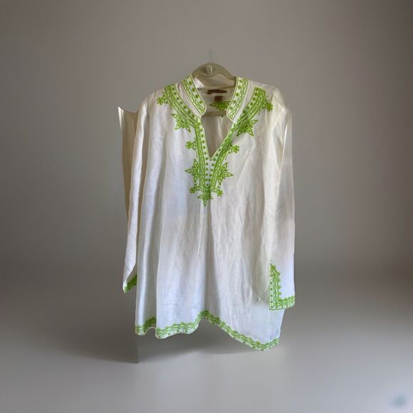 Marisa Christina | Tops | Marisa Christina White Linen Embroidered ...